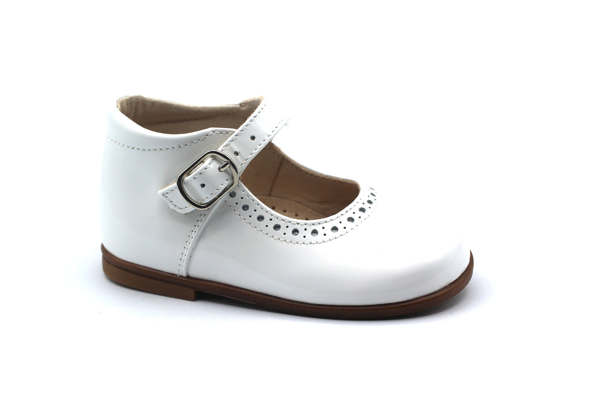 Beberlis White Patent Baby Mary Jane – HAL Shoes